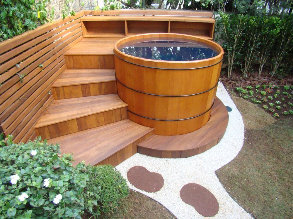 Ofurô Spa Redondo Reto com Bancos 200 cm | Mundo Água - Banheira, Spa ...